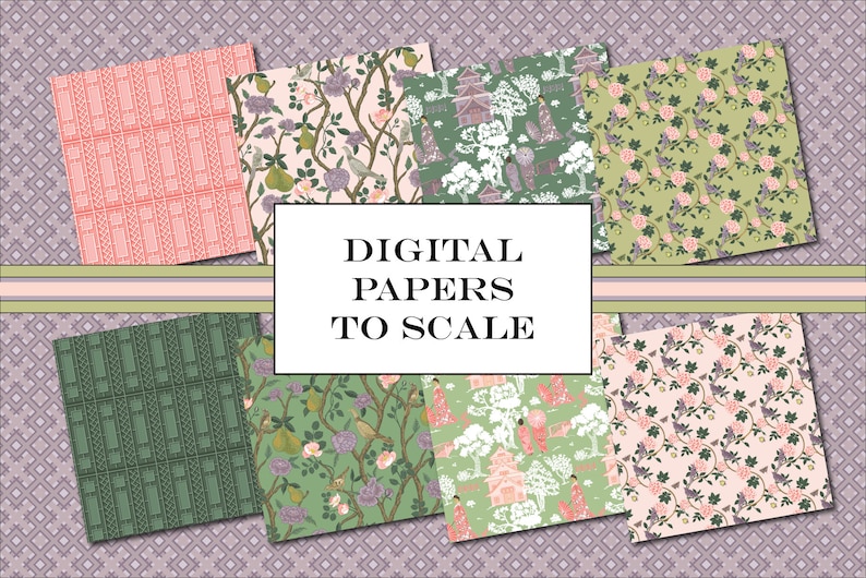 Chinoiserie Digital Paper, Seamless Patterns, Asian Repeat Pattern ...