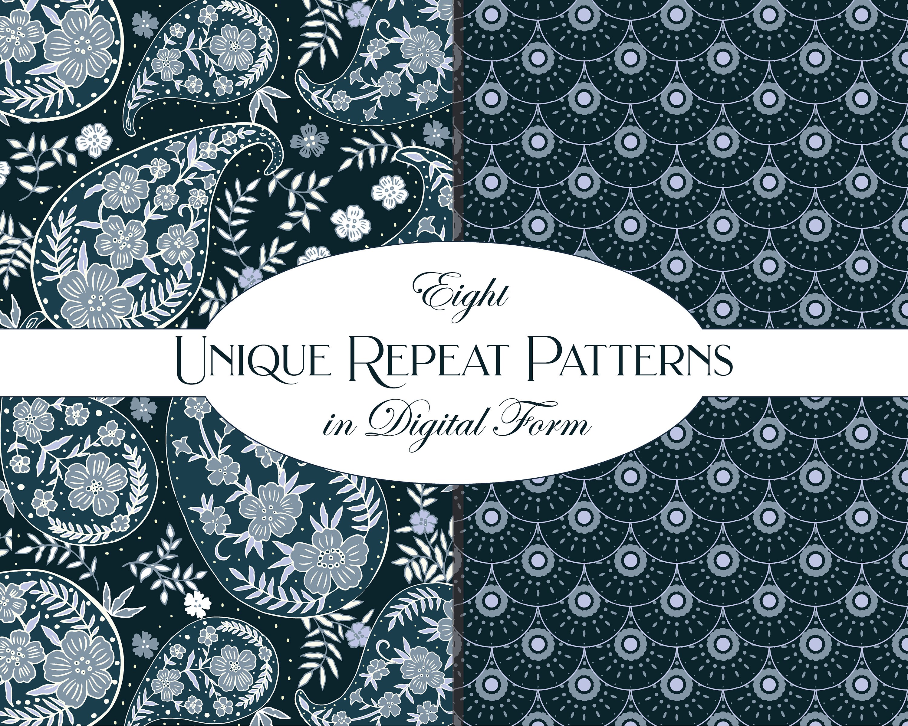 Moon Digital Paper Bundle Night Sky Repeat Pattern Papers Scrapbooking ...