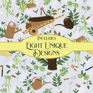 Garden Growth Garden Tools Garden Flowers Scrapbooking Digital Paper ...