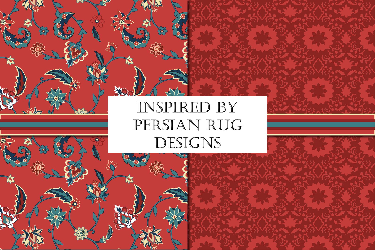 Persian Style Digital Papers - Persian Rug Design - Persian Printable ...