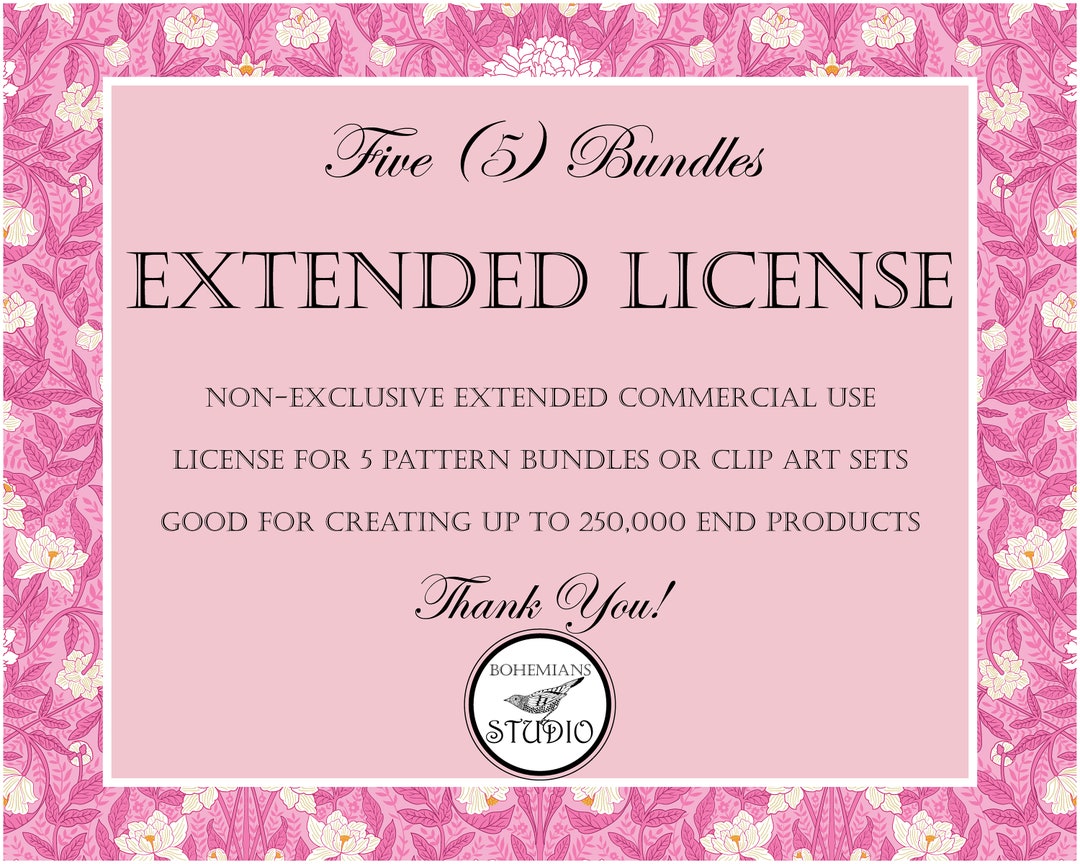 Commercial License for 5 (FIVE) Bundles - Commercial Extender up to ...