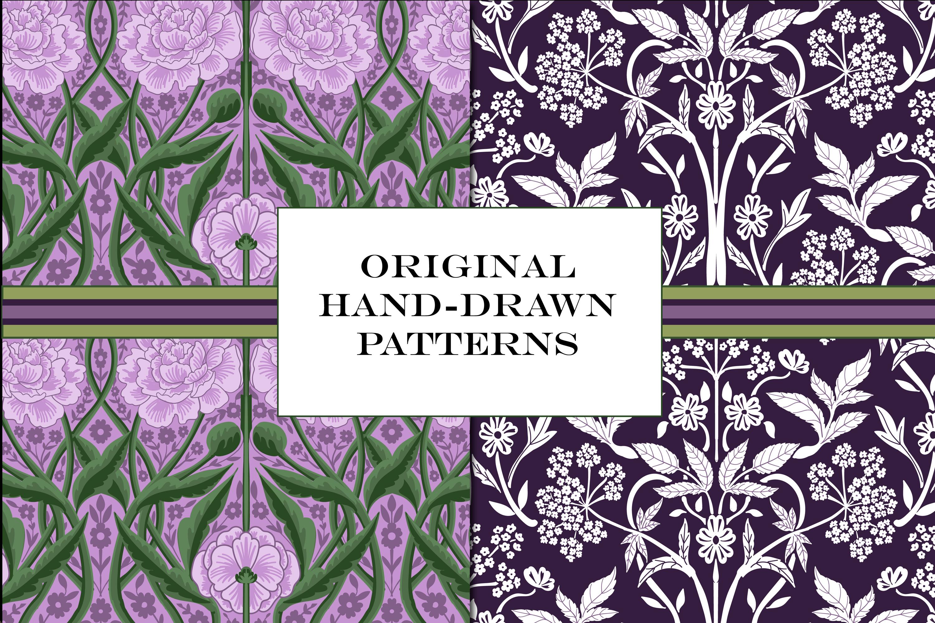 William Morris Purple Floral Digital Paper: Seamless Textile Designs ...