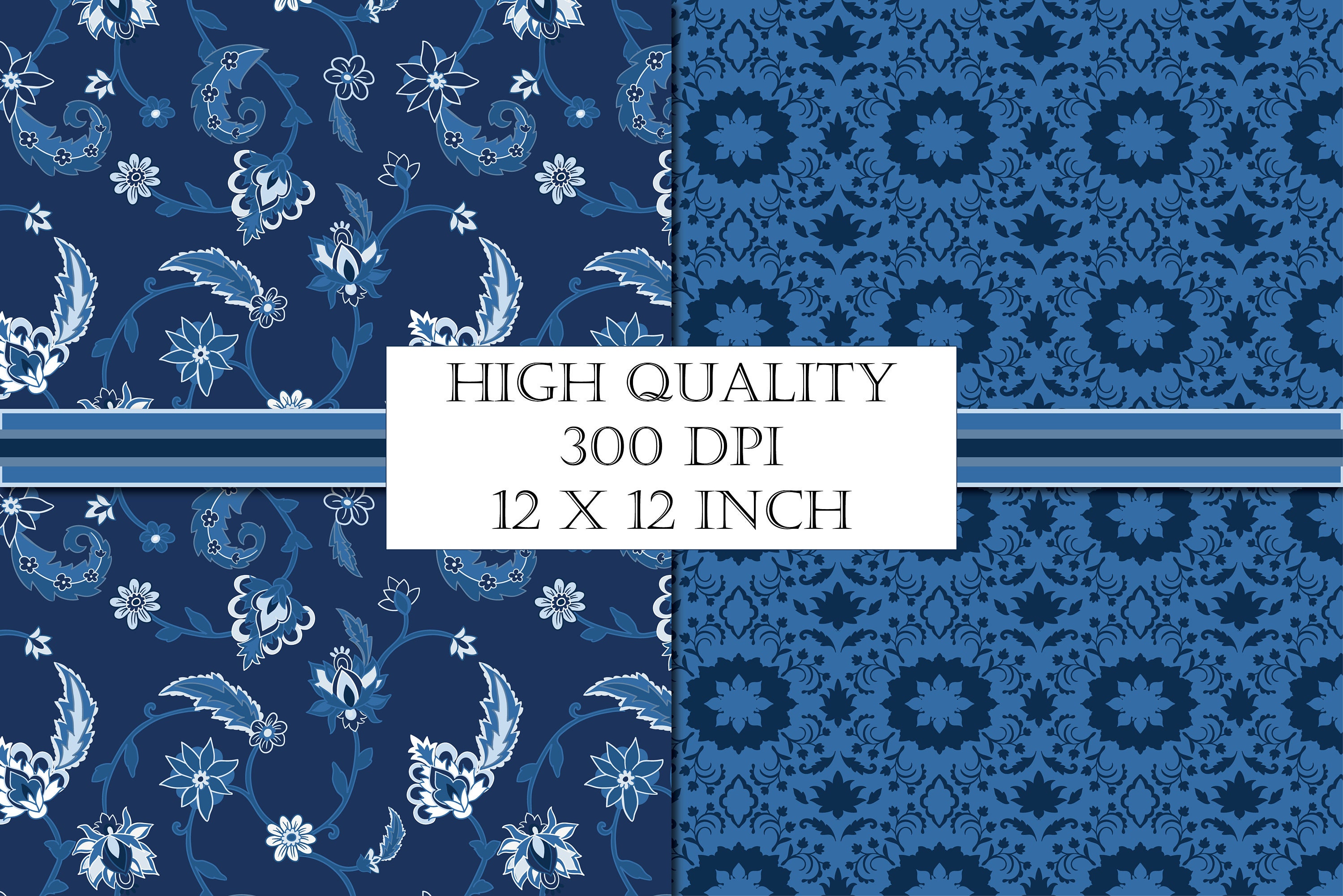 Persian Digital Papers Blue and White Digital Papers - Etsy