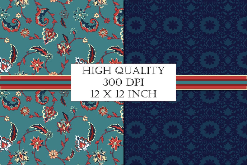 Persian Style Digital Papers - Persian Rug Design - Persian Printable ...