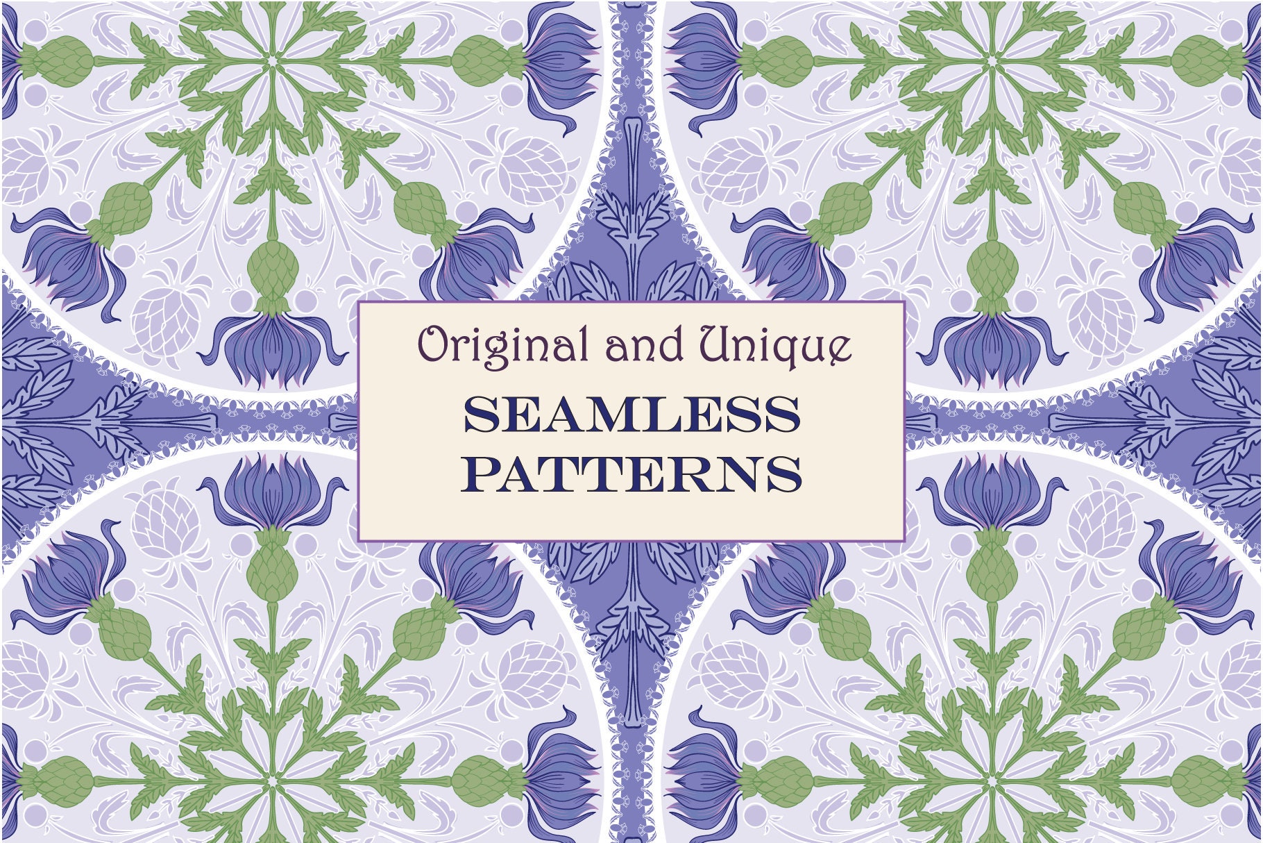 William Morris Thistle Patterns Pink and Blue Repeating Patterns, Seamless Patterns Digital ...