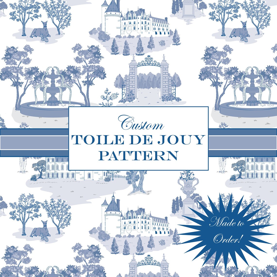 Custom Toile De Jouy Design Custom Toile Made to Order Pattern for ...
