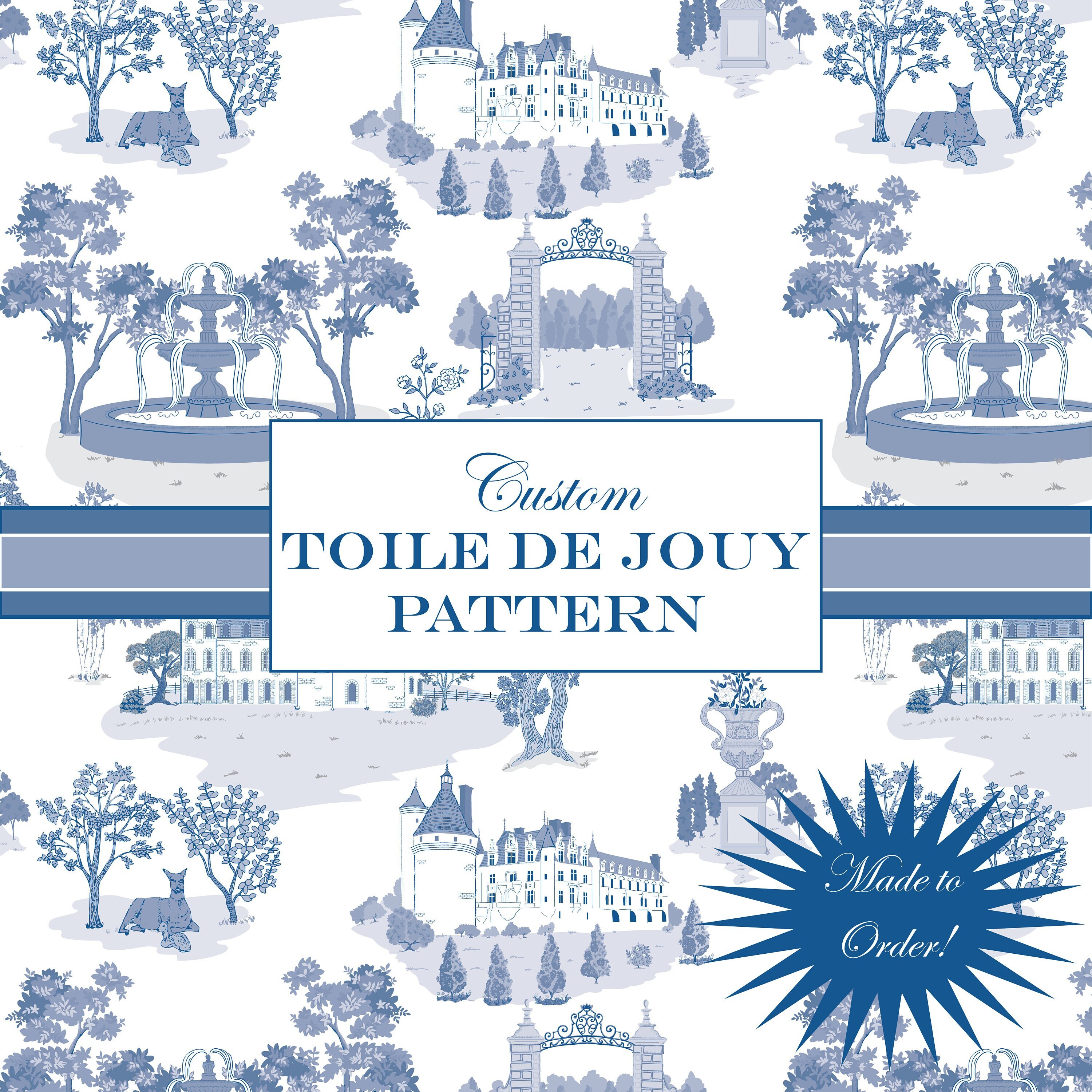 Custom Toile De Jouy Design Custom Toile Made to Order Pattern for ...