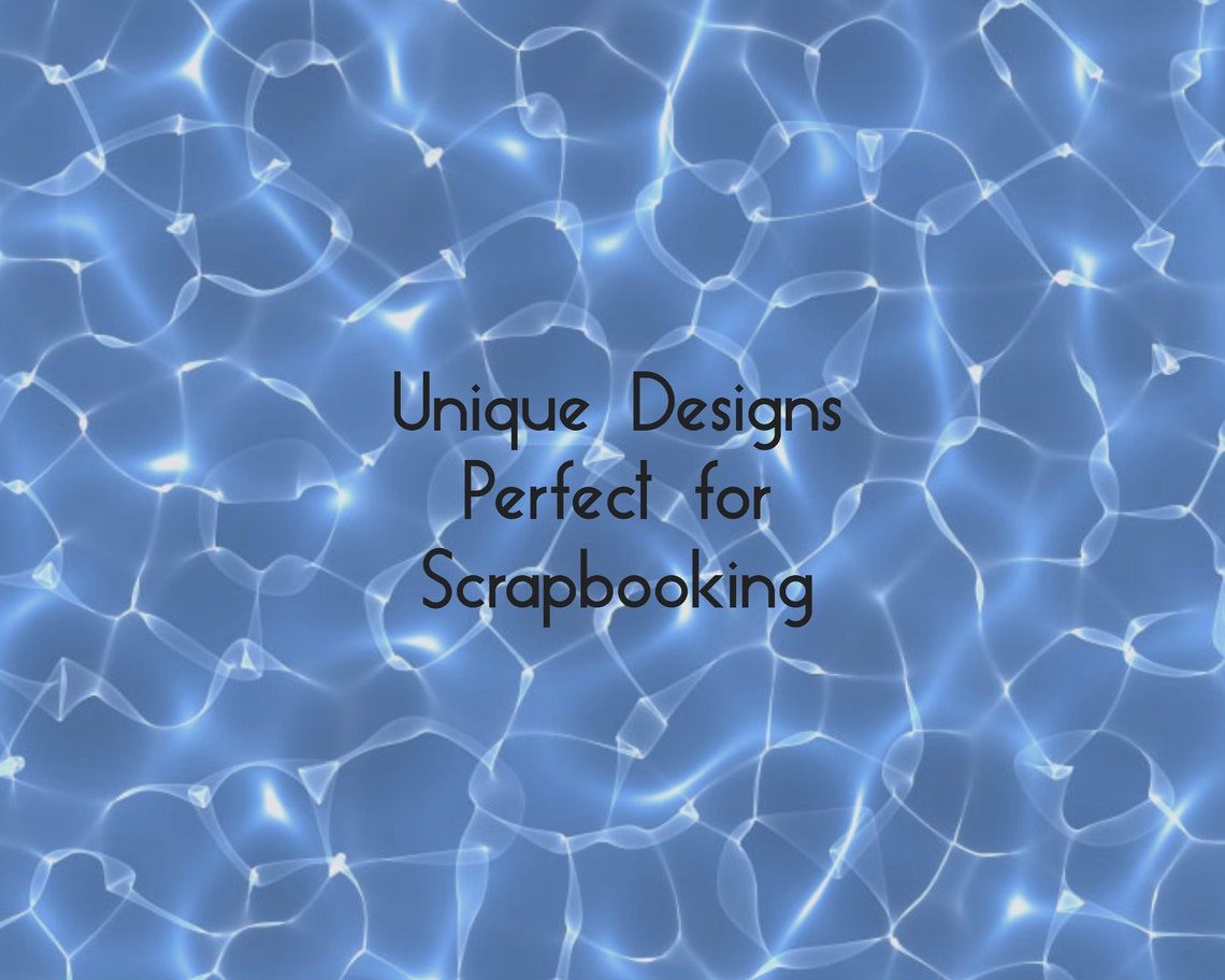 Water Digital Paper Bundle, Set of Five Digital Papers in Blue With ...