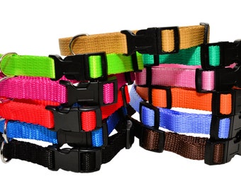 Nylon Puppy Dog Collar Webbing Adjustable Clipon Buckle | Etsy