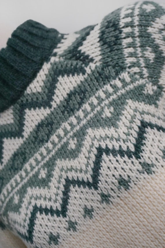 1970s Fair Isle Jumper | Sage and Forest Green | Pris… - Gem