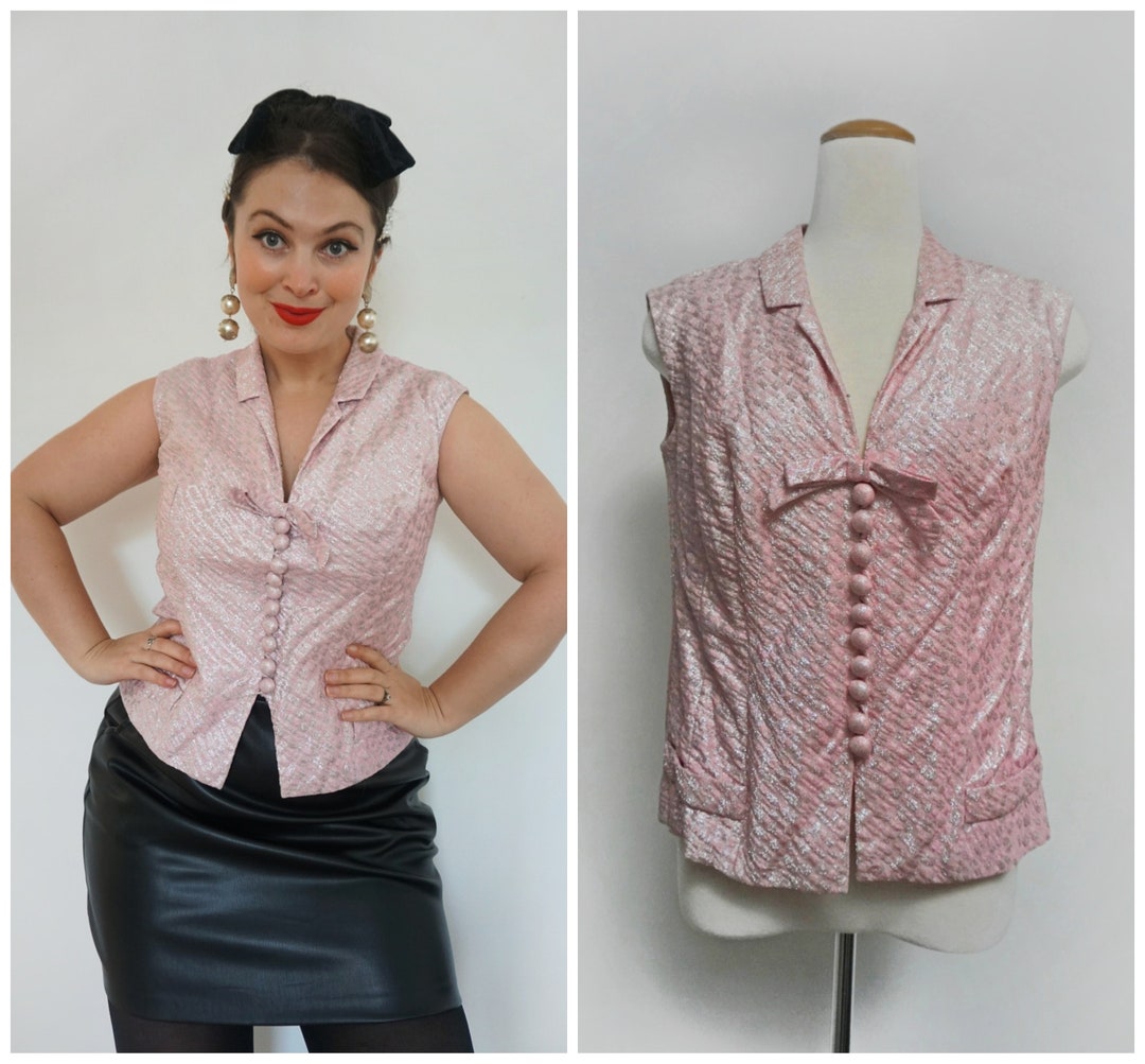 1960s Pink Lurex Top | Medium | Albers Modell | Party Top | Twiggy ...