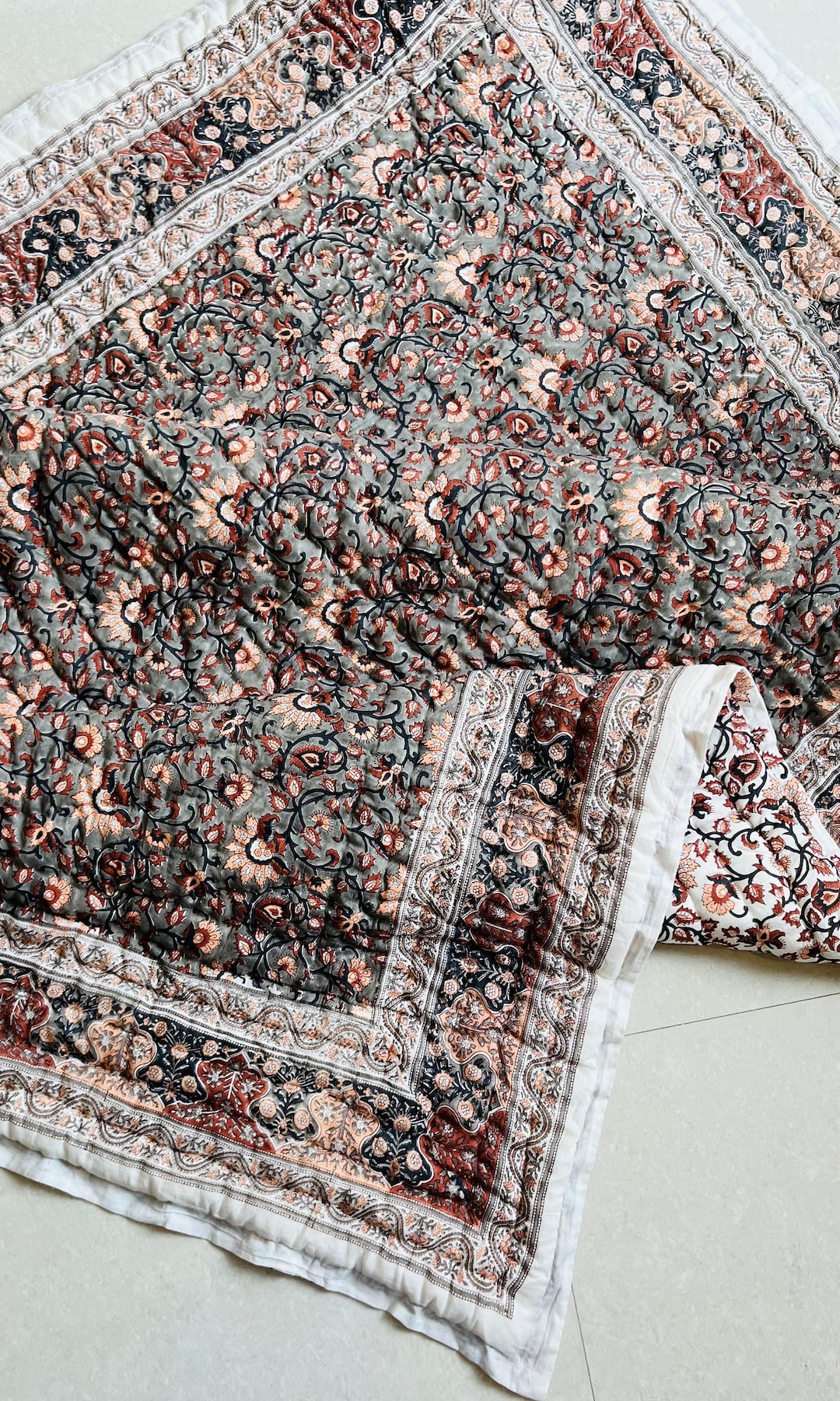 Indian Reversible Quilts/jaipuri Razai/soft Quilt/hand Block Print ...