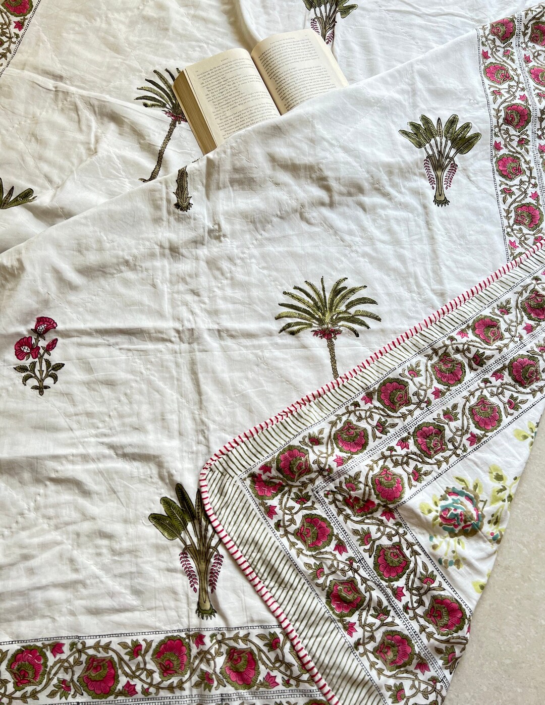 Floral Reversible Jaipuri Rajai Dohar Cotton Kantha Dohar - Etsy