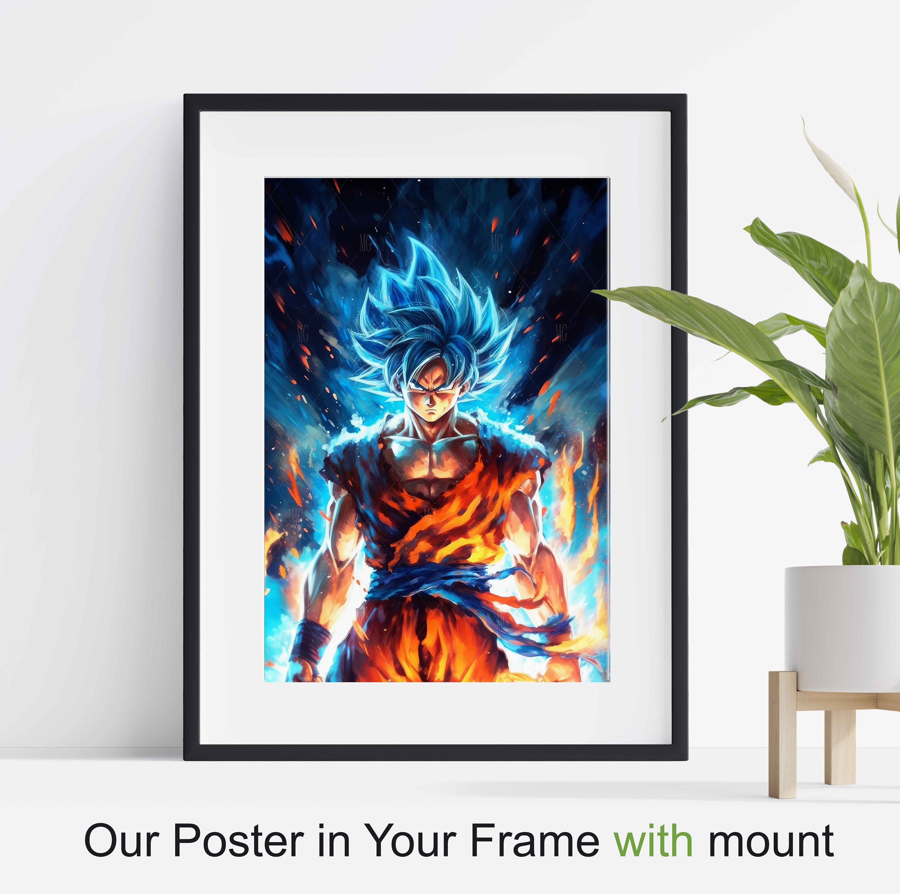 Son Goku Super Saiyan Anime Stretched Canvas or Poster Print Wall Art ...