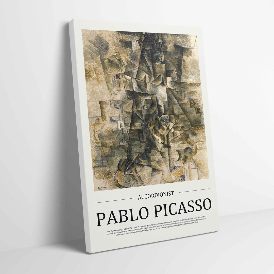 Pablo Picasso the Accordionist Redesign Stretched Canvas or Unframed ...