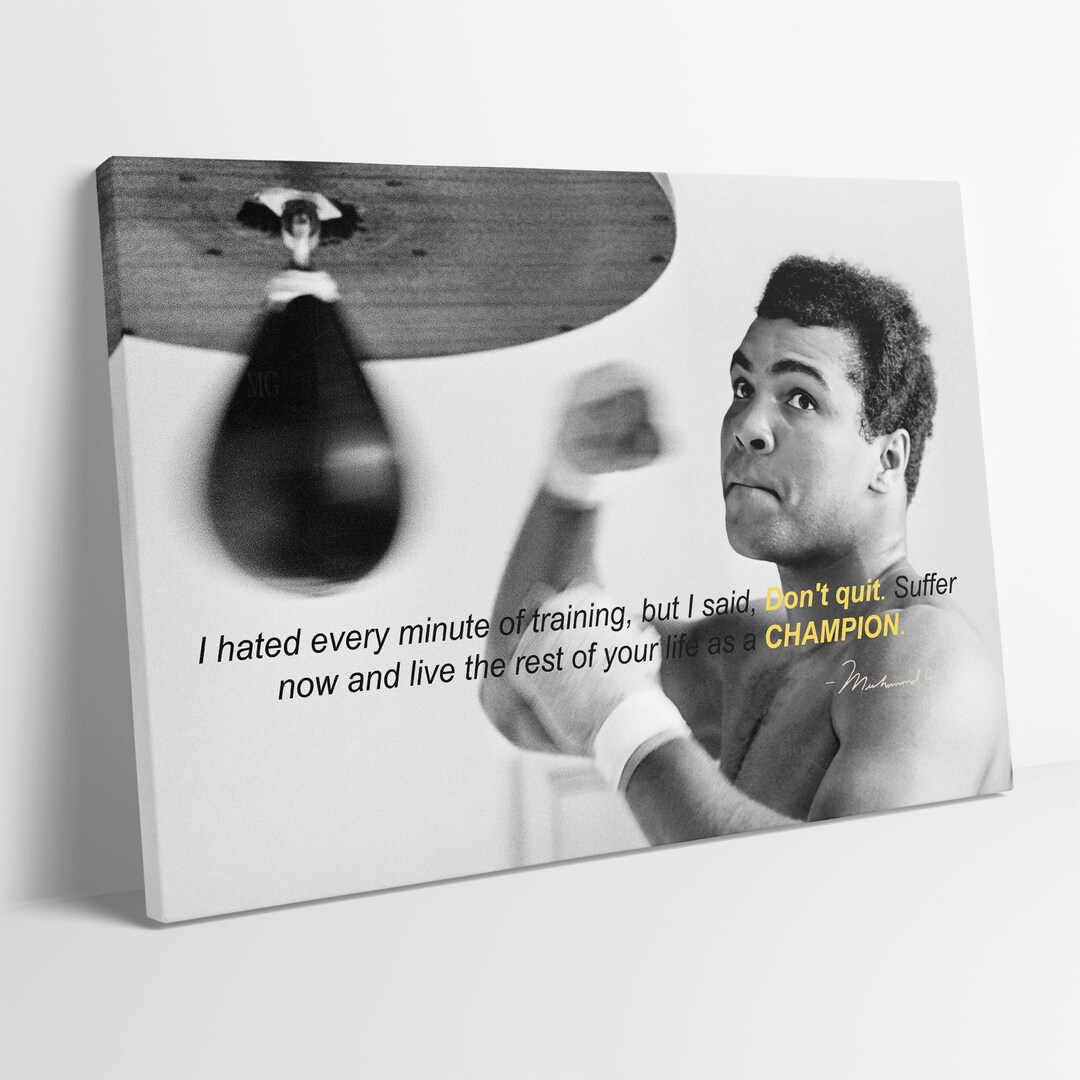 Muhammad Ali Quotes Boxing Icon Stretched Canvas or Unframed Poster ...