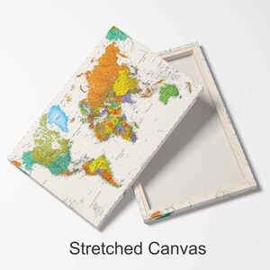 Map of the World Stretched Canvas Wall Art Room Deco ~ More Size - Etsy UK