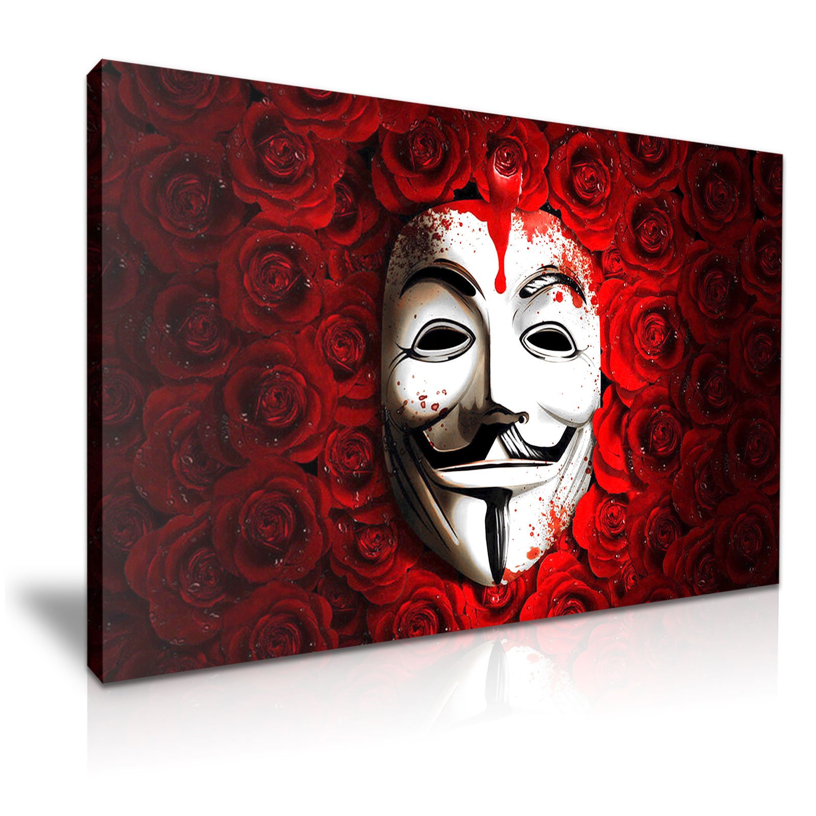 V for Vendetta Mask in Rose Stretched Canvas More Size | Etsy