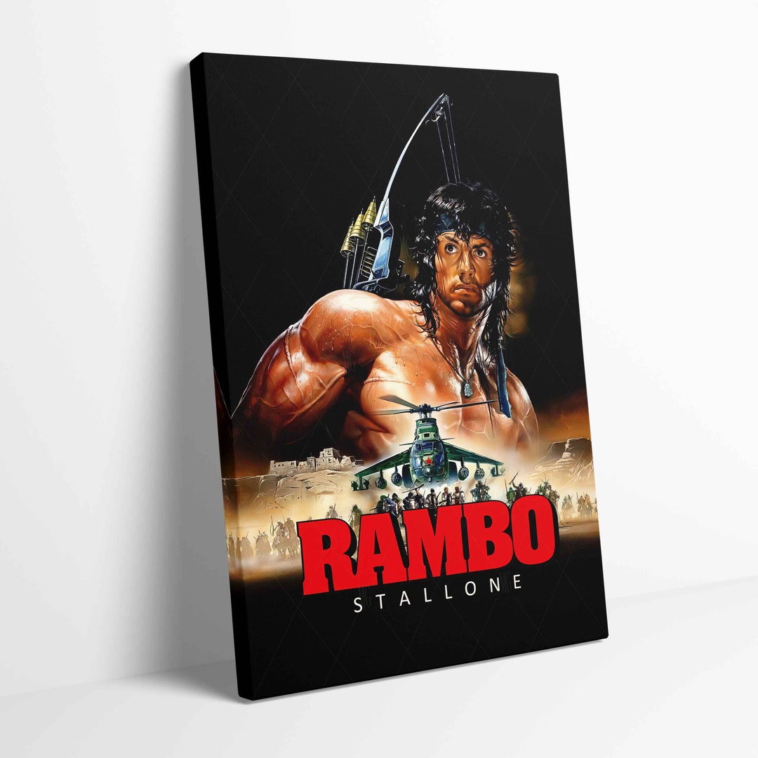 Rambo Sylvester Stallone Action Movie Stretched Canvas or Unframed ...
