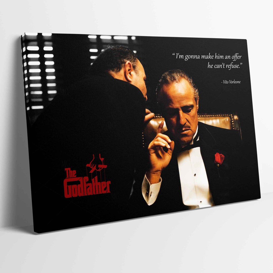 The Godfather Vito Corleone Quotes Logo Stretched Canvas Poster Print ...