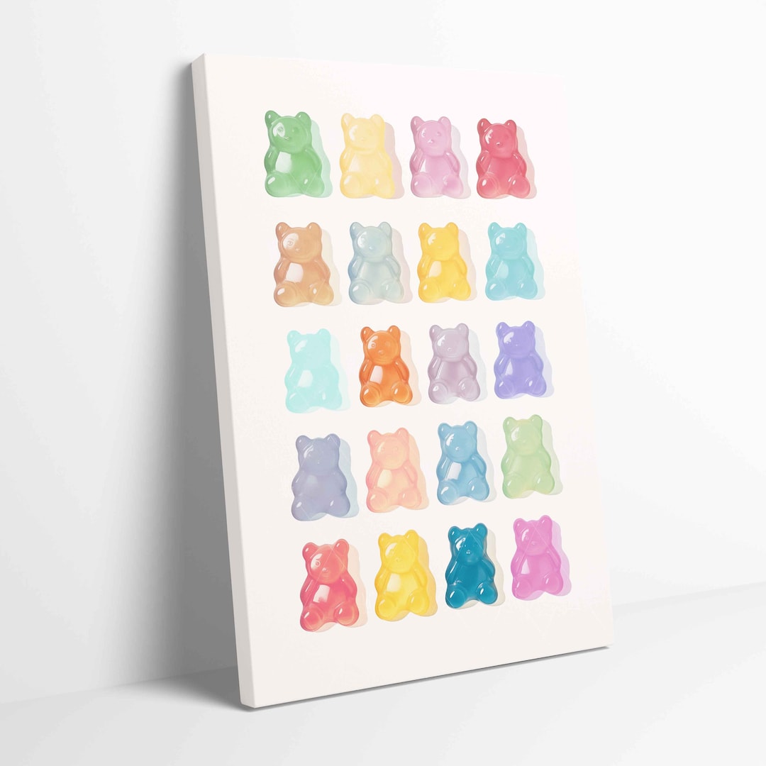 Gummy Bear Candy Collection Pop Art Stretched Canvas or Unframed Poster ...
