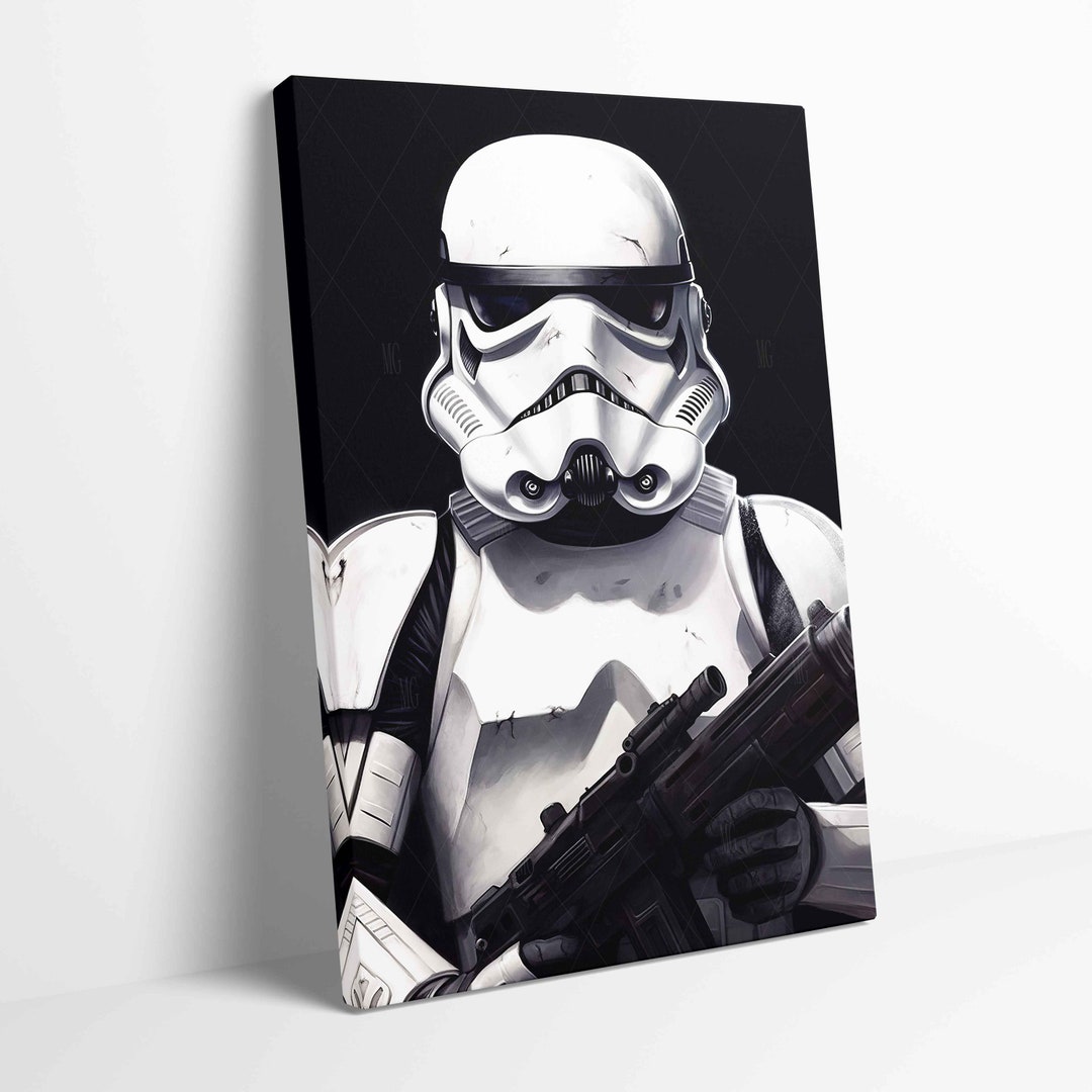 Star Wars Stormtrooper Portrait Art Stretched Canvas Poster Print ...