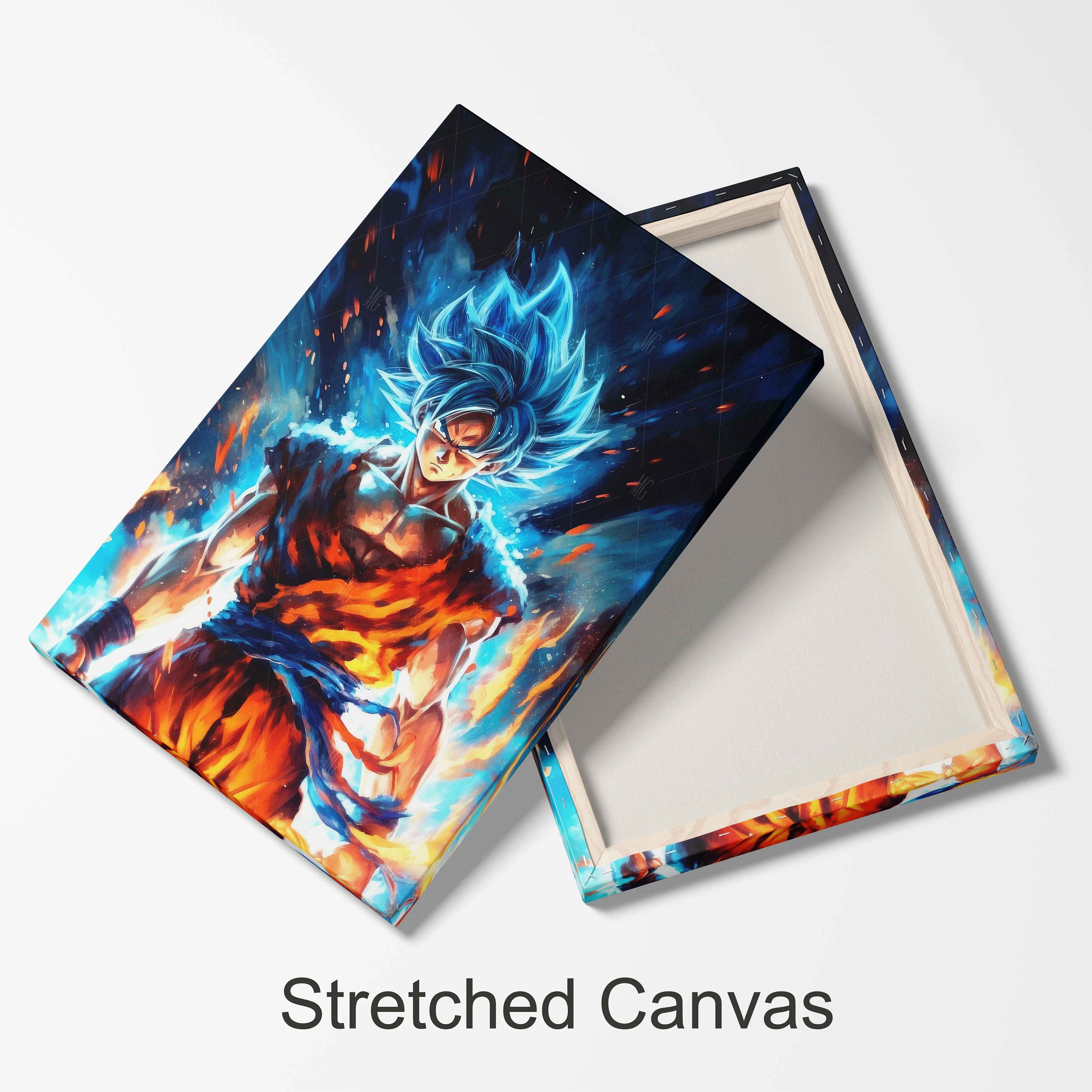 Son Goku Super Saiyan Anime Stretched Canvas or Poster Print Wall Art ...