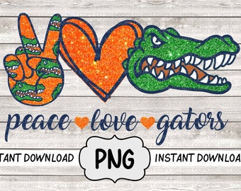 Peace Love Gators Png | Etsy