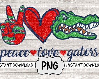 Peace Love Gators Png | Etsy