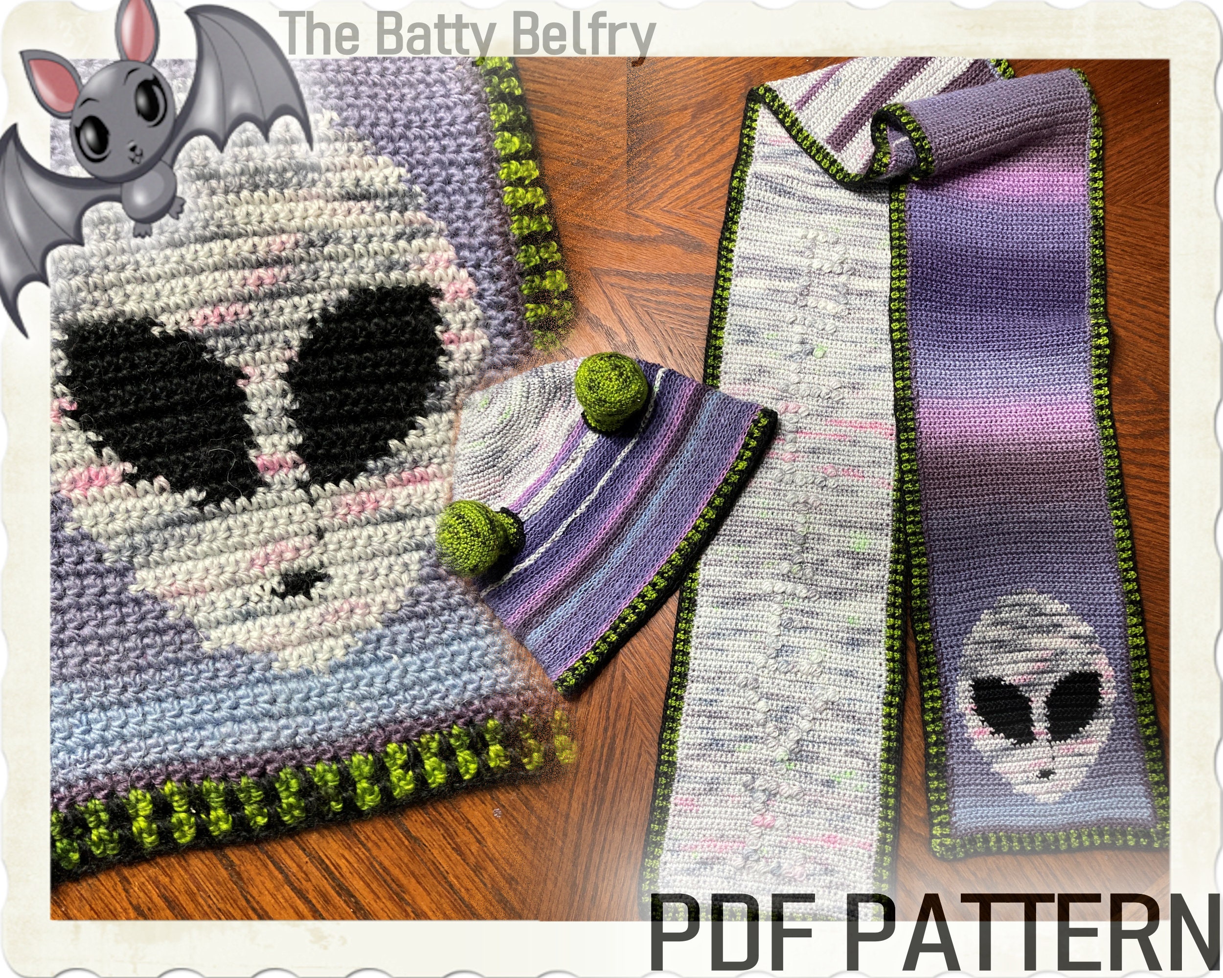 Believe in Aliens, Grey Alien Tin Foil Hat and Scarf, CROCHET PATTERN ...