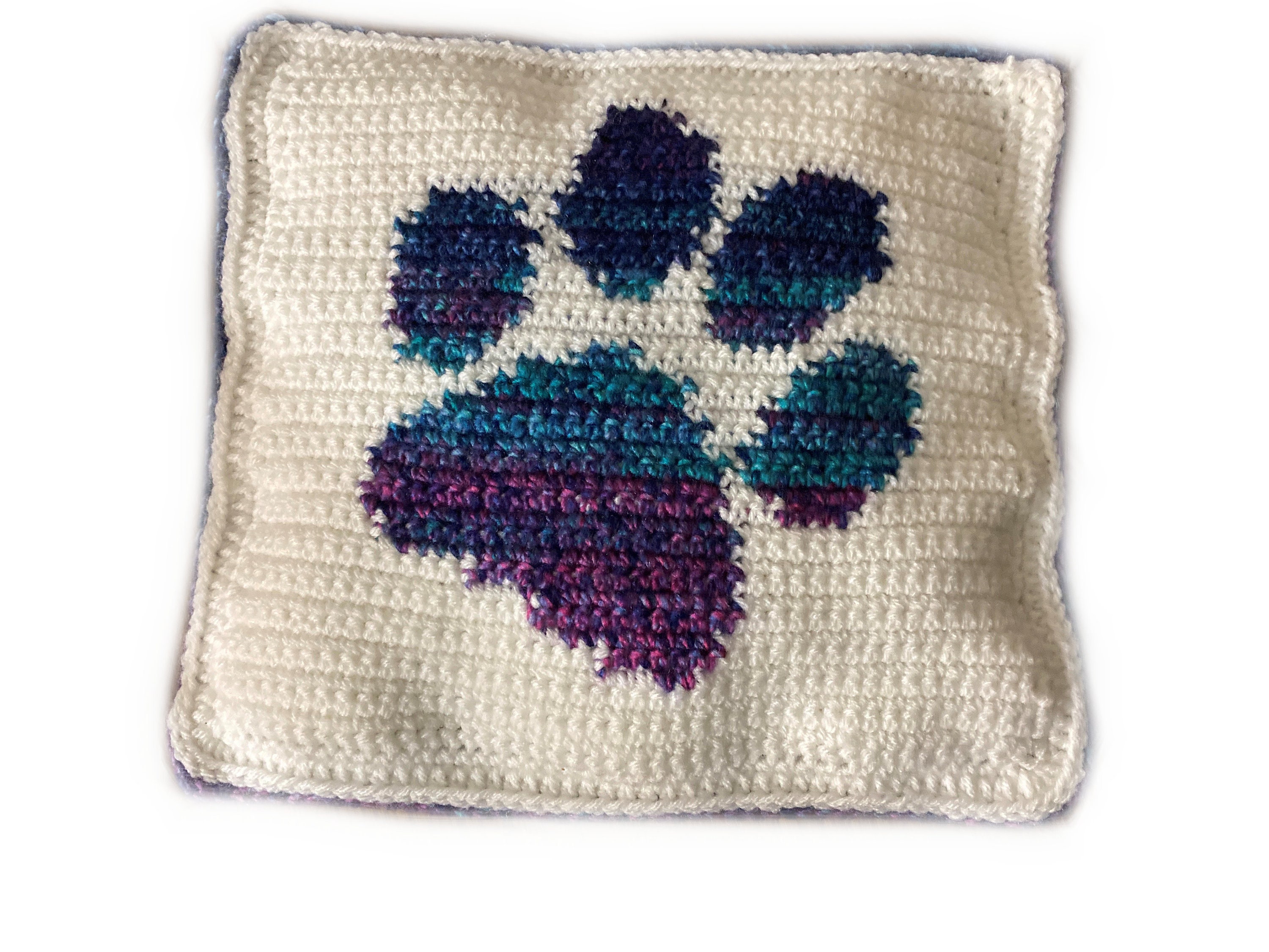 Pawprint Pillow, Crochet Graph Pattern, PDF Download Tutorial - Etsy