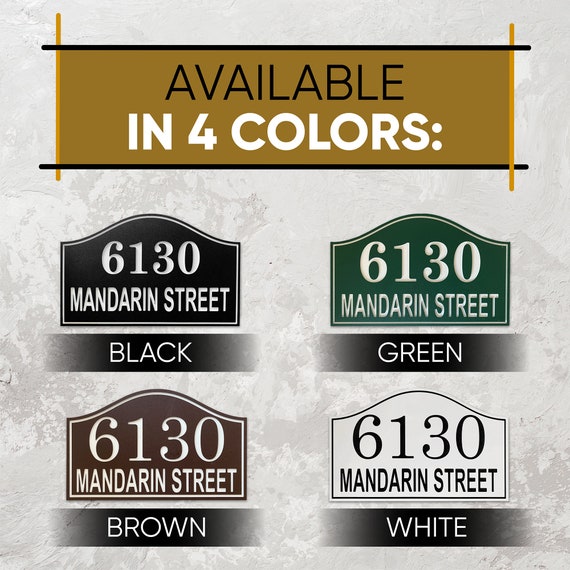 House Numbers and Street Name address Plaque House Numbers | Etsy