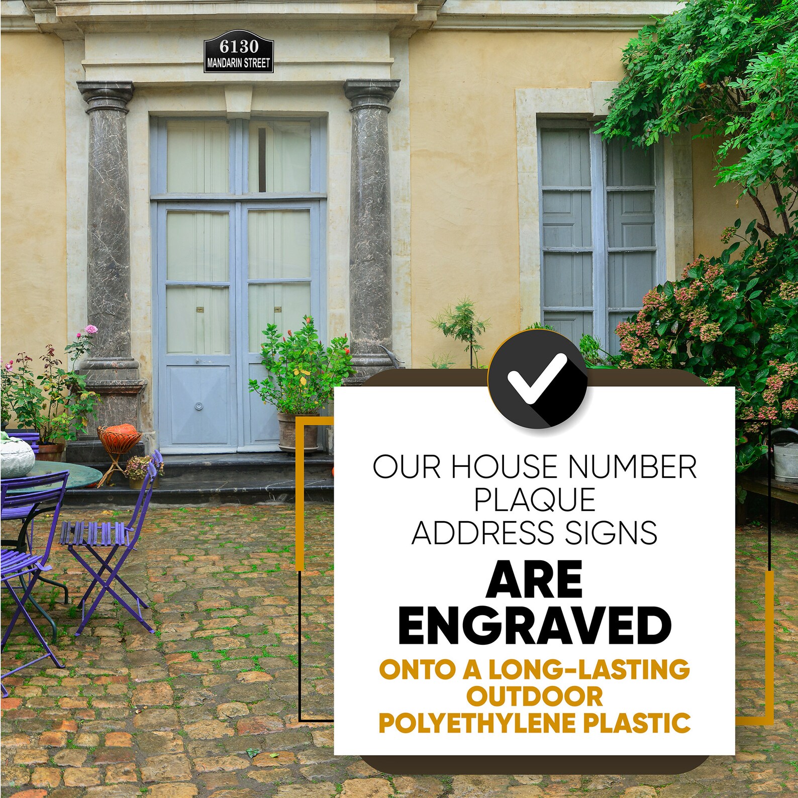 House Numbers and Street Name address Plaque House Numbers - Etsy