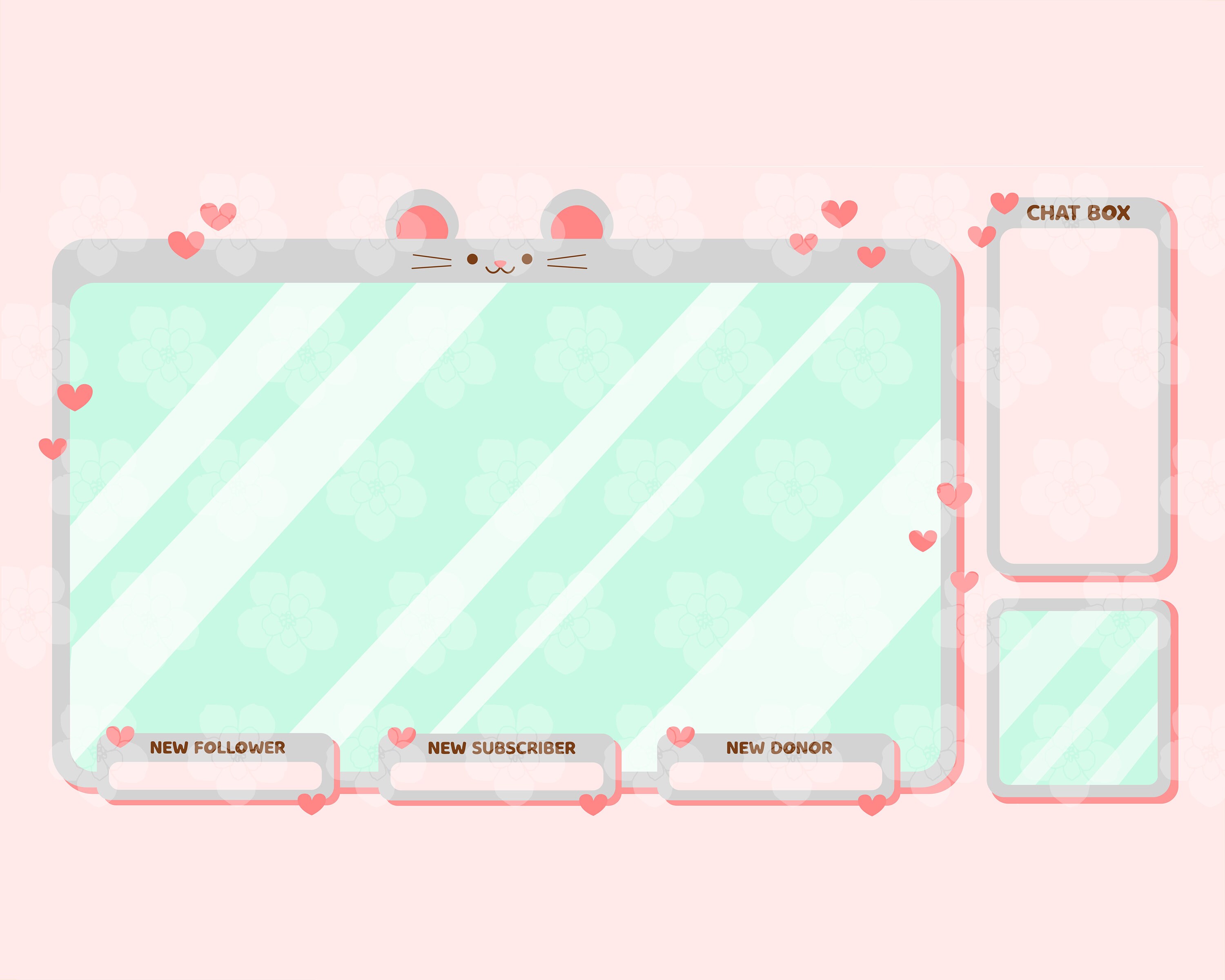 Stream Overlays Mouse / Gaming / Kawaii / Pink / Peach / Just Chatting ...