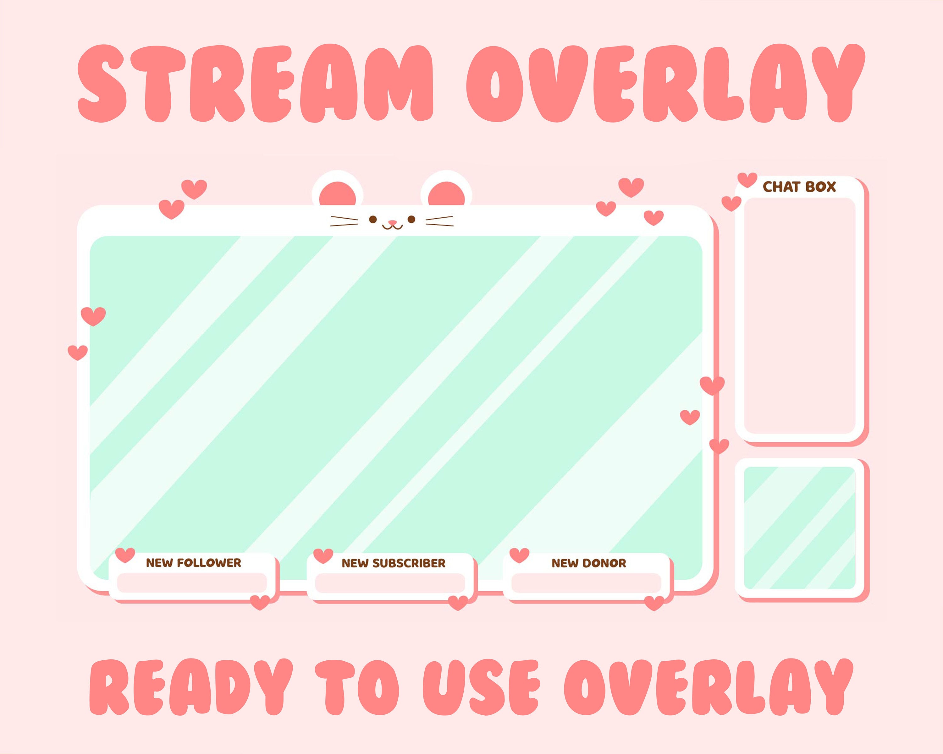 Mouse Stream Overlay White / Animals / Cute / Peach / Just Chatting ...