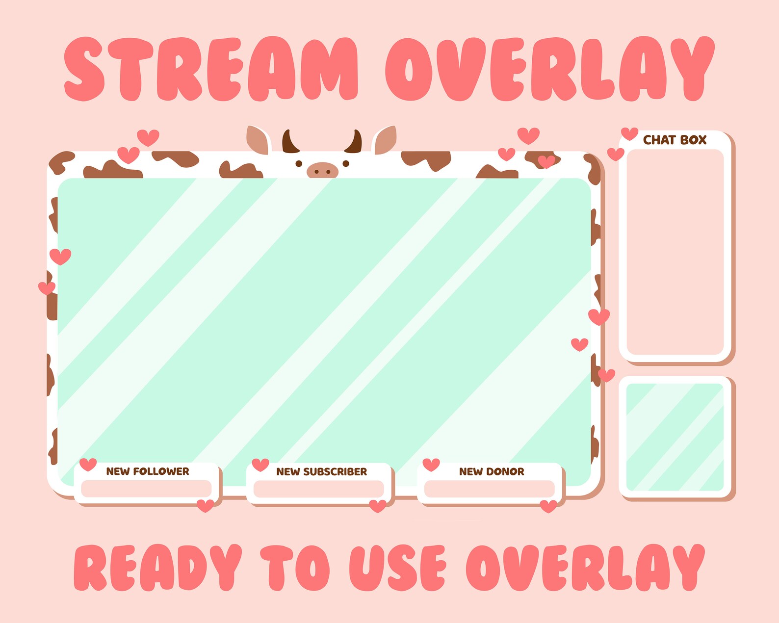 Cow Stream Overlay / Animals / Chocolate / Peach / Just Chatting ...