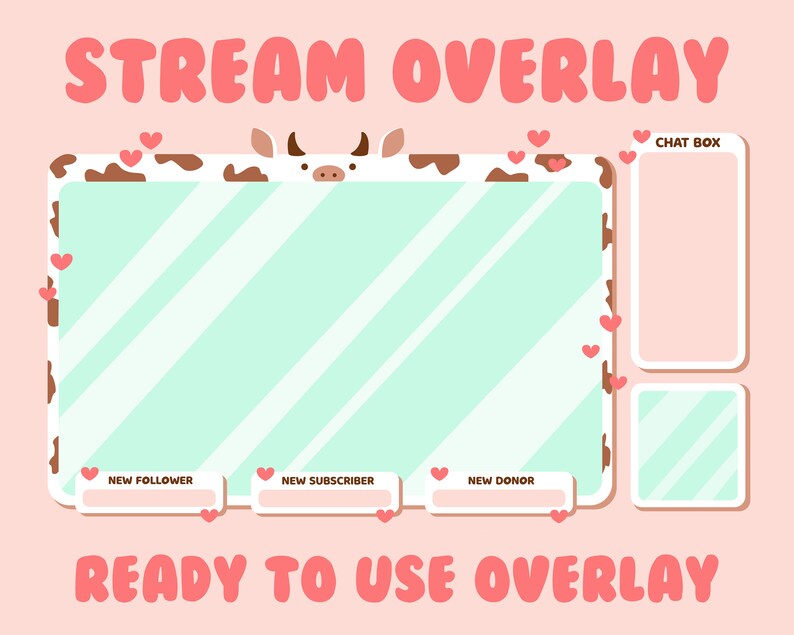 Cow Stream Overlay / Animals / Chocolate / Peach / Just Chatting ...