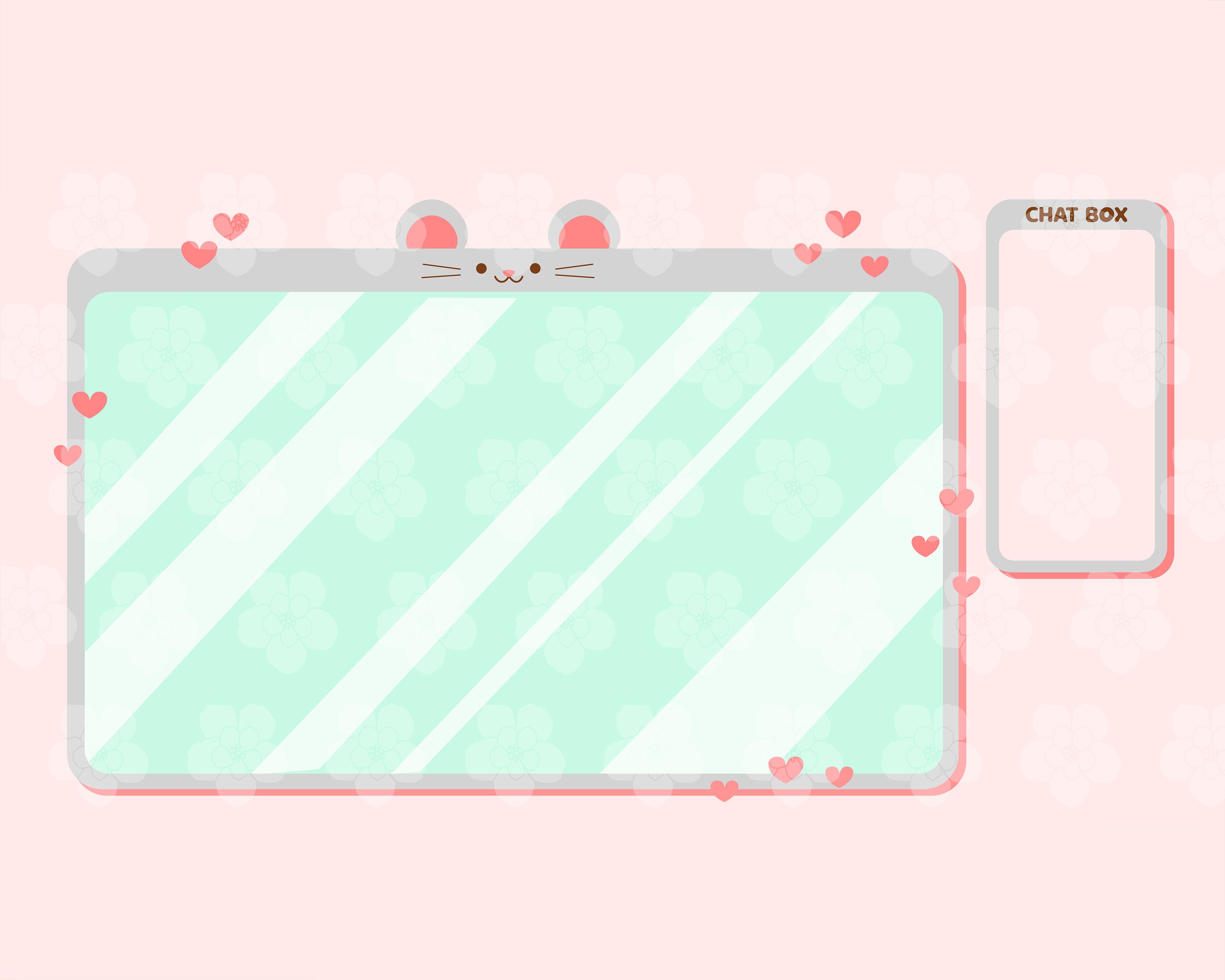 Stream Overlays Mouse / Gaming / Kawaii / Pink / Peach / Just Chatting ...