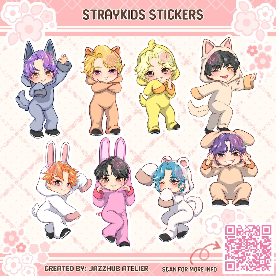 STRAY KIDS SKZOO Pajama Party Stickers Individual Chibi Characters - Etsy