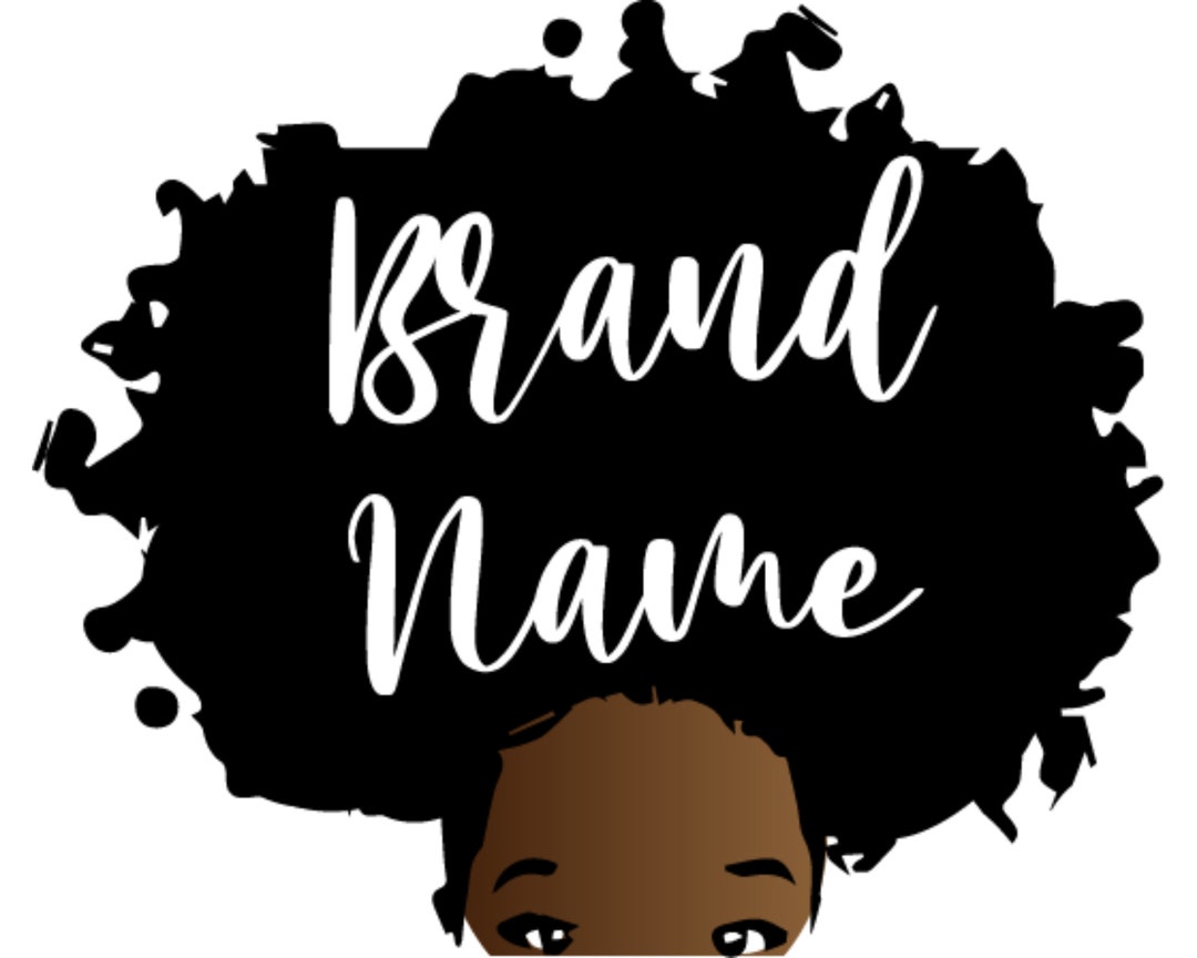 Cute Black Girl Logo, Black Woman Logo, African American Logo, Natural ...