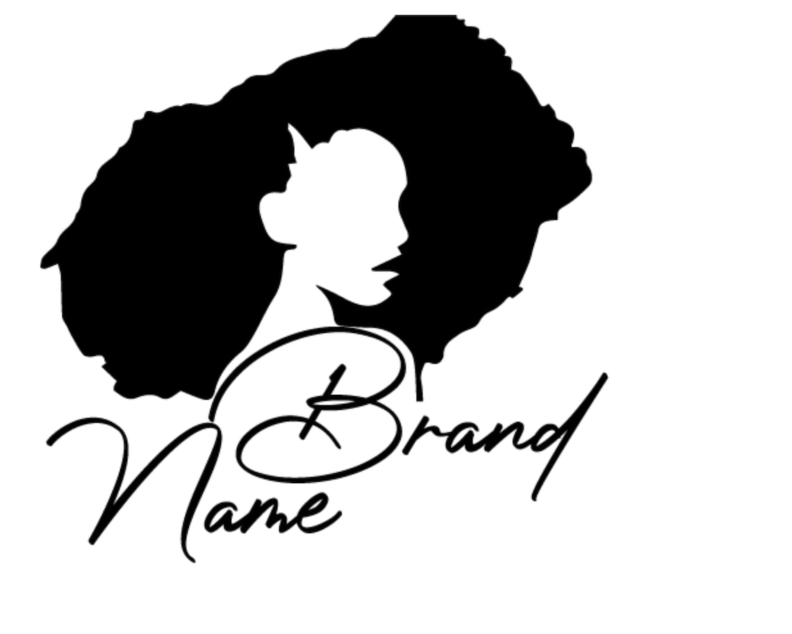 Natural hair logo Black girl logo hairstylist logo curly | Etsy