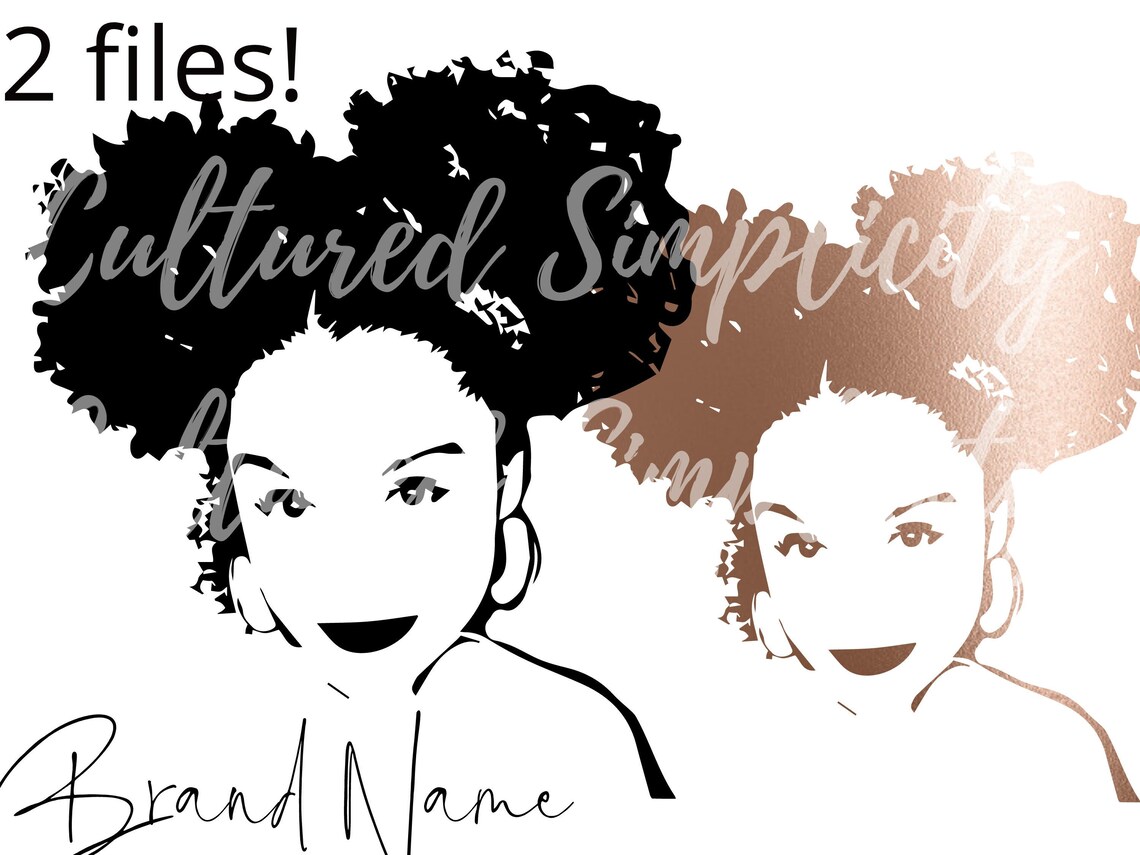 Black Woman Logo Black Girl Logo Hairstylist Logo | Etsy