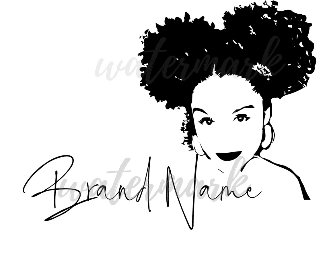 Black Woman Logo Black Girl Logo Hairstylist Logo | Etsy