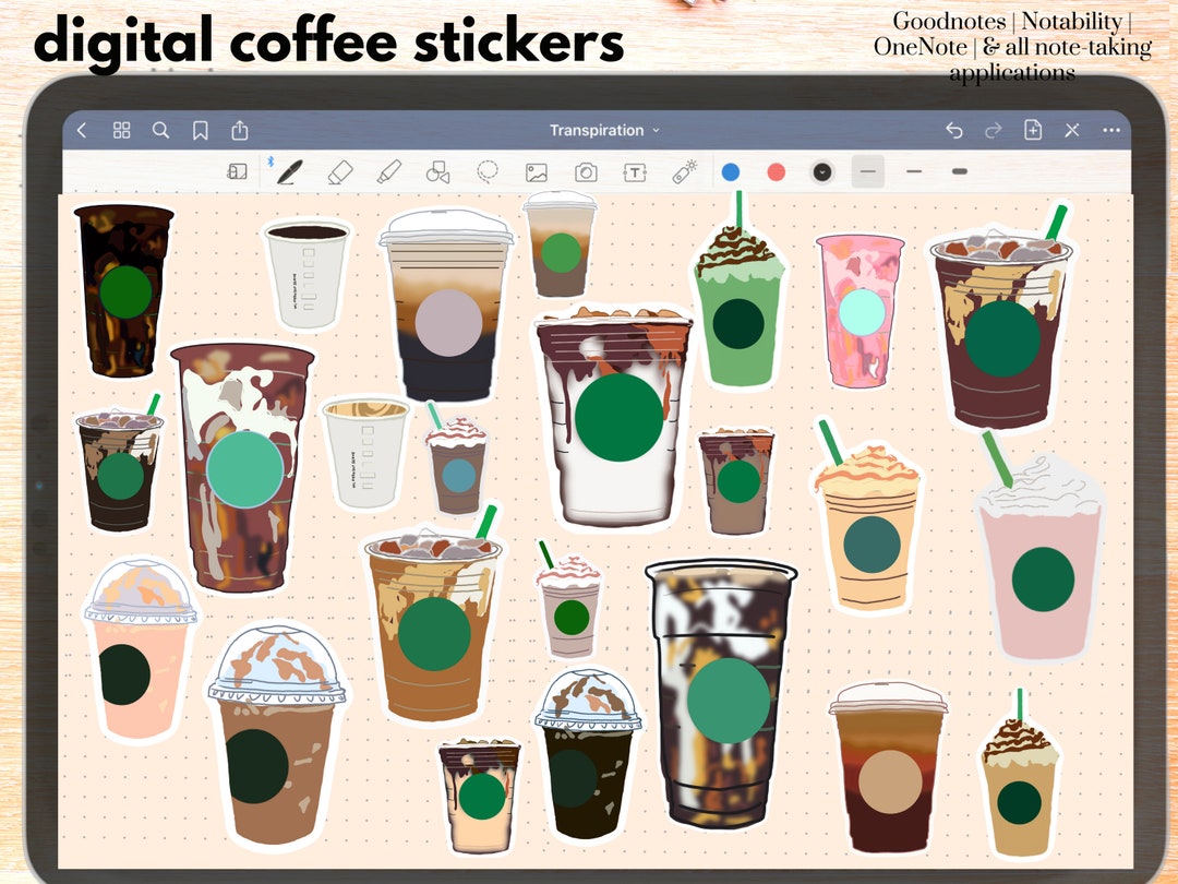 Coffee Themed Goodnotes Stickers | Digital Planner Stickers, Goodnotes ...