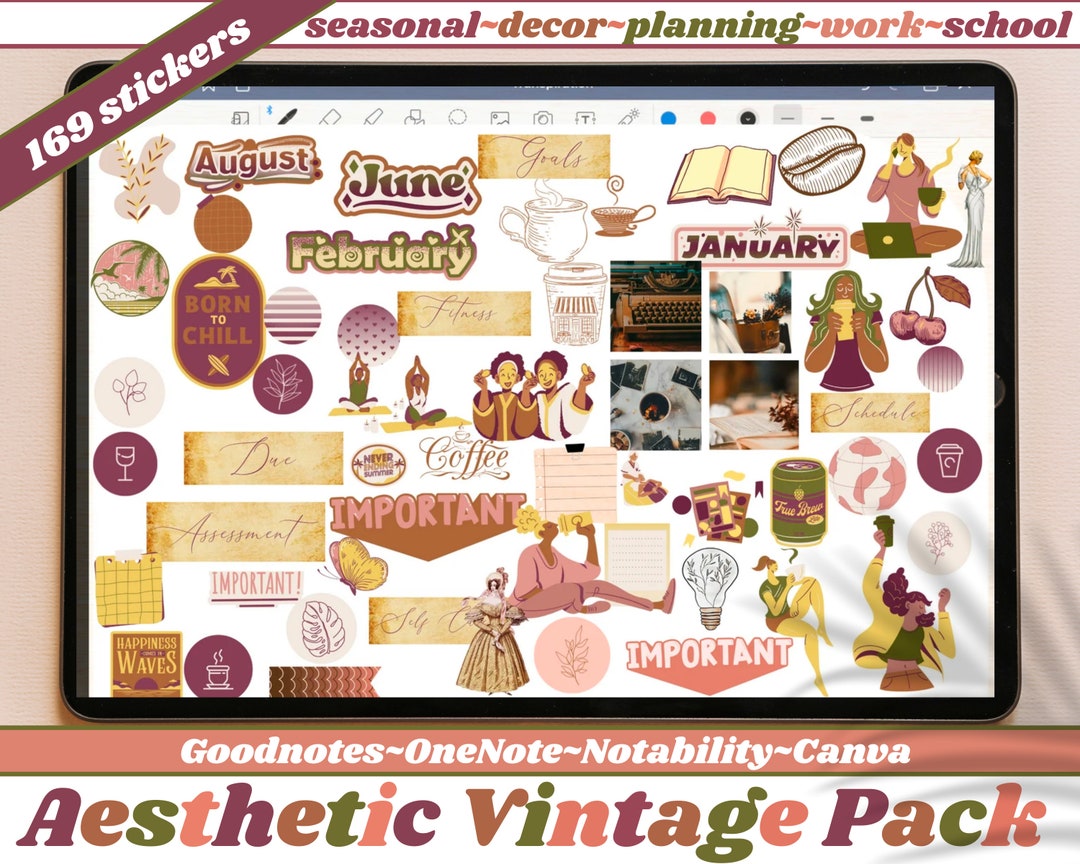 Digital Stickers Aesthetic Stickers Vintage Stickers Aesthetic Digital ...