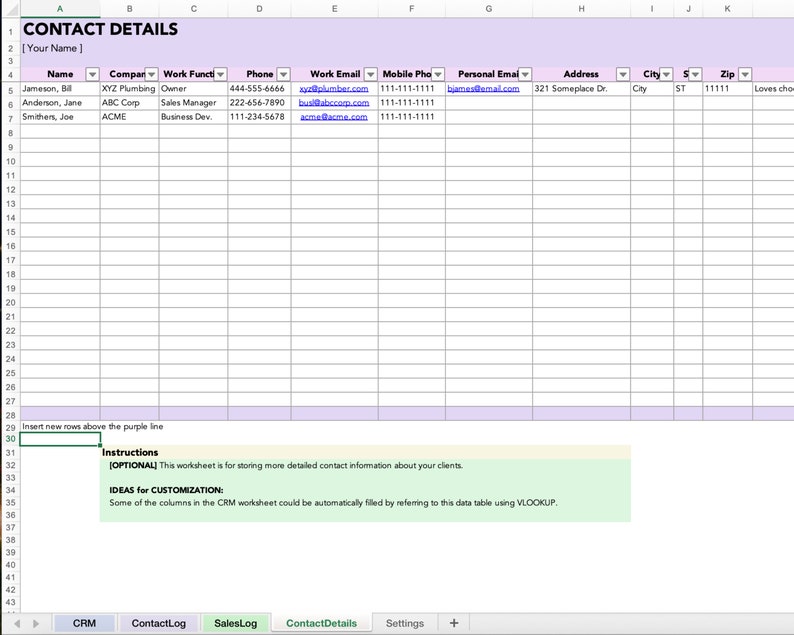 Customer Relationship Management Template Excel CRM Template Client ...