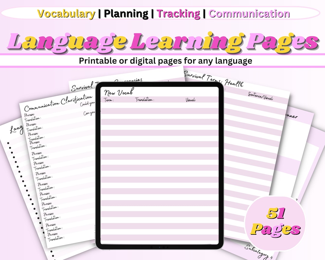 Language Learning Journal Spreads ULTIMATE Bundle for Language Study ...