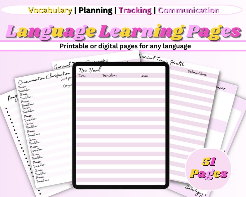 Language Learning Journal Spreads ULTIMATE Bundle for Language - Etsy