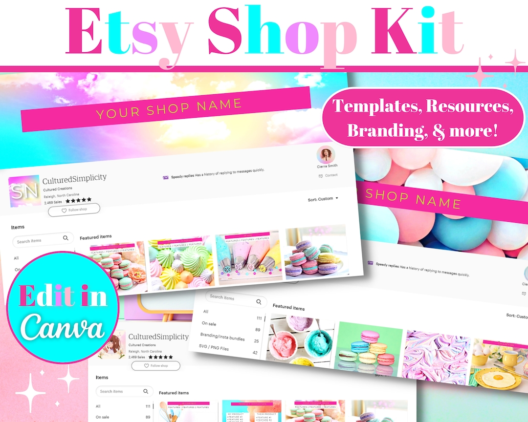 Etsy Shop Banner Templates Etsy Banner Template Etsy Shop Kit Etsy Shop ...