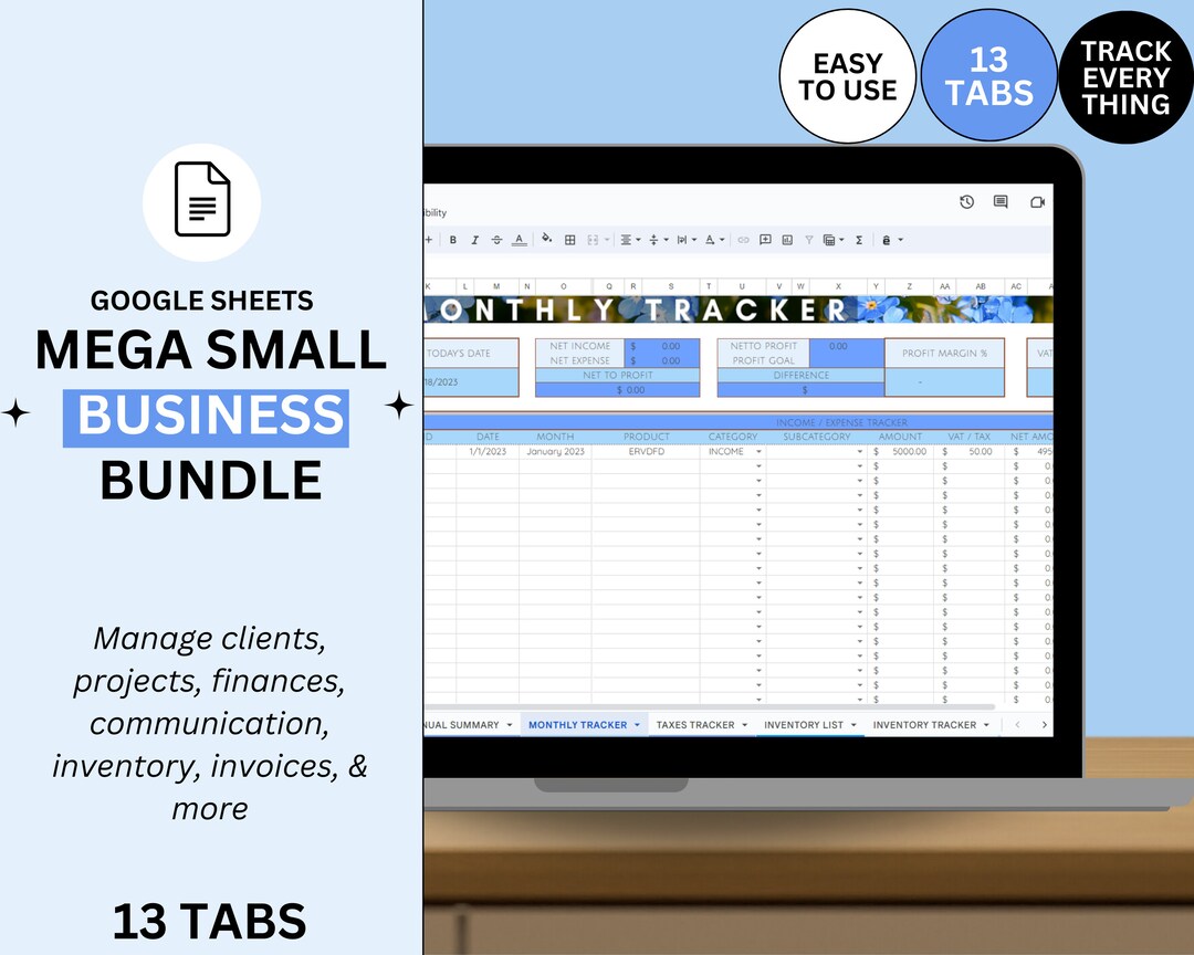 Freelancer Template Google Sheets Small Business Template Small ...